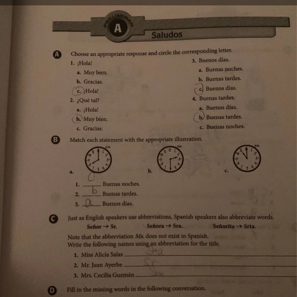 Office | Asi Se Dice Workbook Spanish Study Level 1 Mcgraw Hill ...